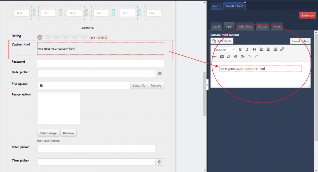 custom html - PHP Cost Estimator Form Builder by Zigaform