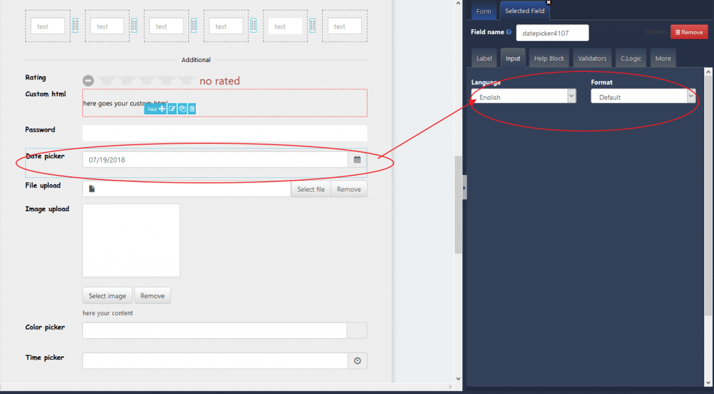 Date picker - PHP Cost Estimator Form Builder by Zigaform