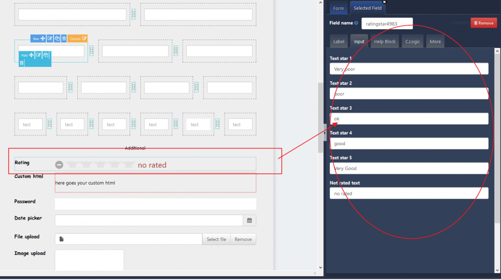 Star rating - PHP Cost Estimator Form Builder by Zigaform